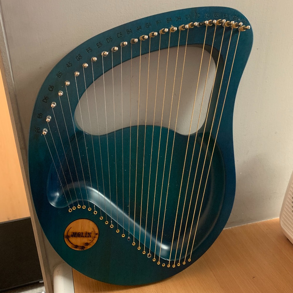 Pre-owned Lyre Harp Greek Violin 24-String Mahogany Instrument - Own4Less